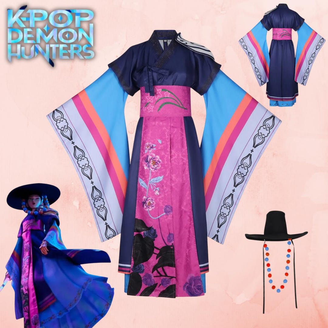 Huntrix First Gen Celina Hanbok Cosplay Costume | Celina Kpop Demon ...