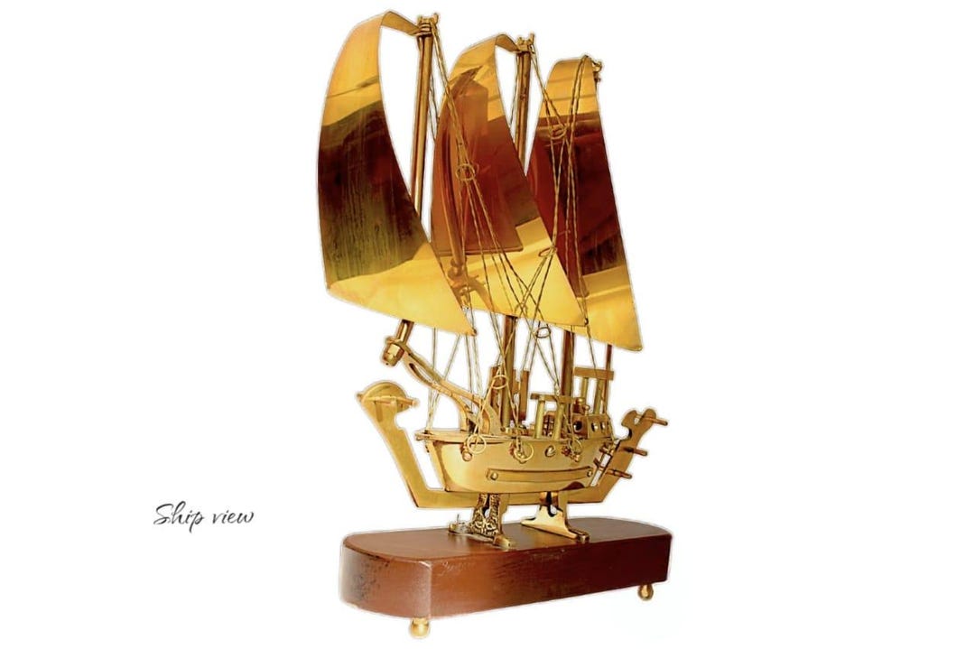 Brass Ship Model: Nautical Home Decor, Antique Style (L20*W9*H29 Cm) - Etsy