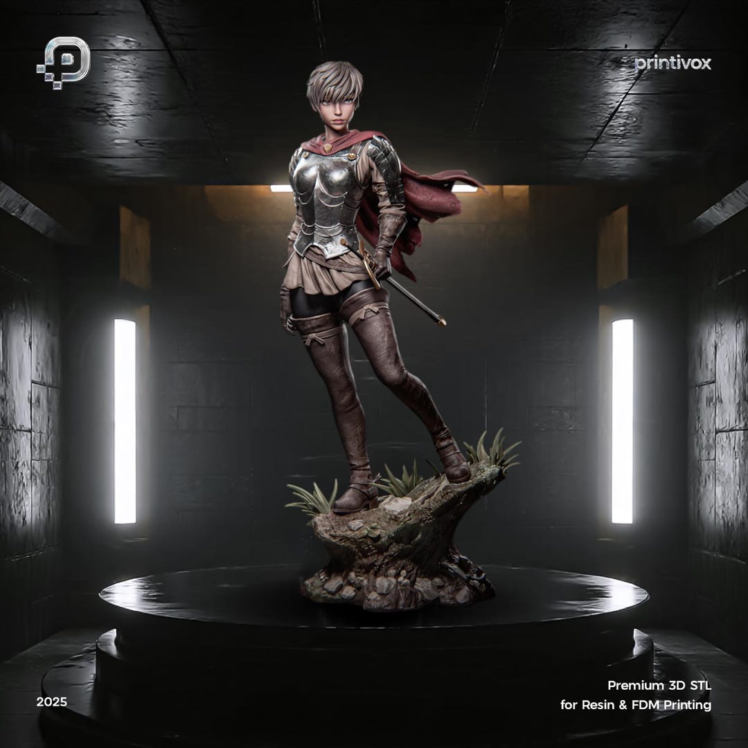 Clare Claymore 3D STL File – Warrior Girl With Sword Armor Pose | Anime ...