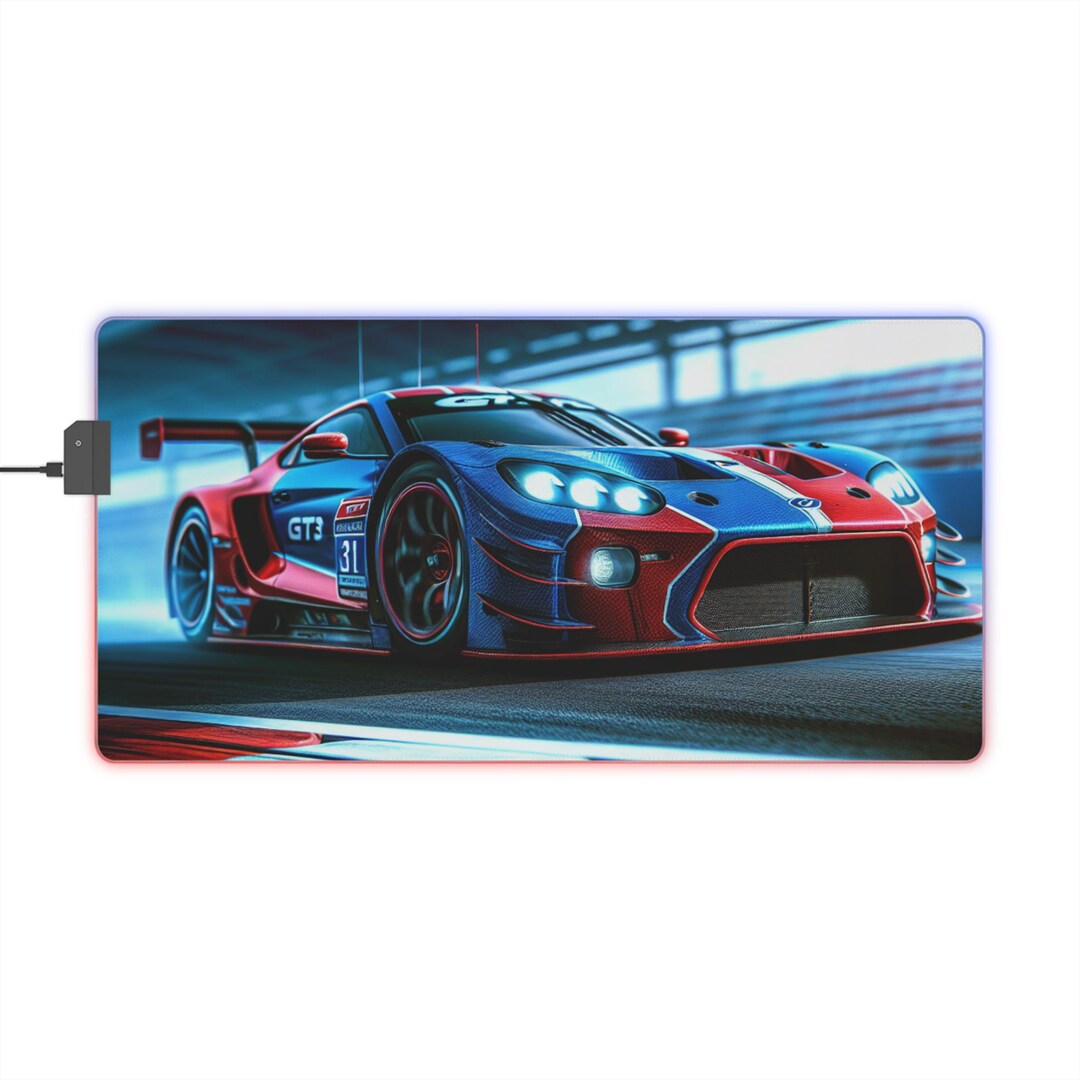 LED Gaming Mouse Pad With Race Car Design, RGB Light up Desk Mat for ...