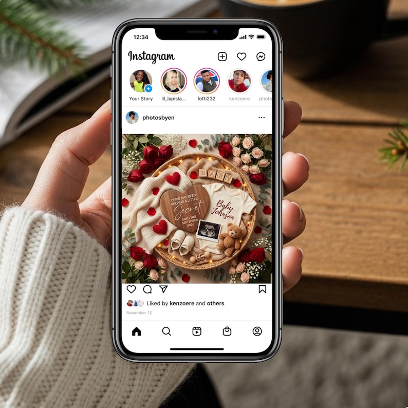 Valentines Day Baby Announcement: Secret Pregnancy Reveal Editable ...