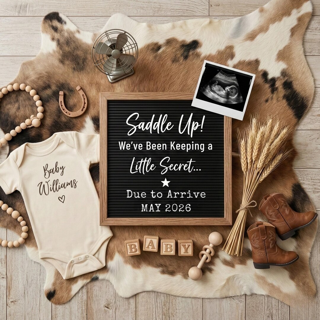 Western Baby Announcement: First Rodeo, Cowboy Theme (digital) - Etsy