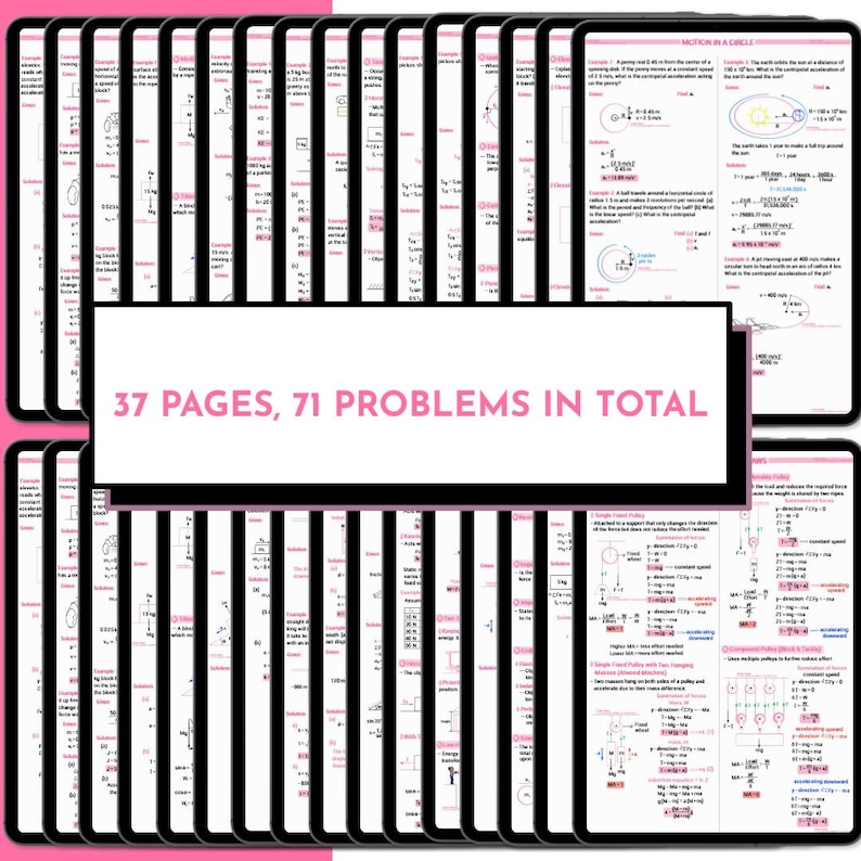 Physics 1 Mechanics — Chapters (1-7) L Handwritten Aesthetic Notes ...