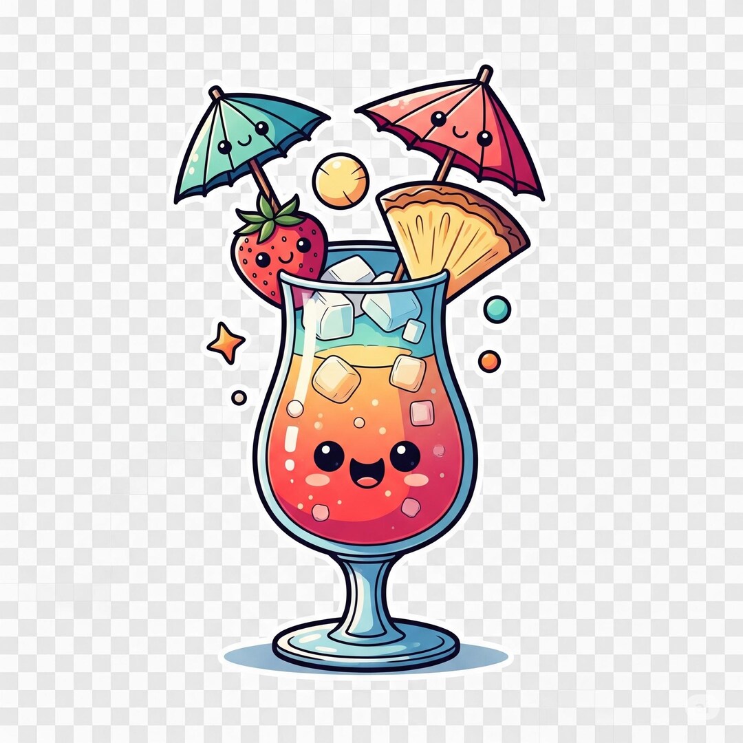Cartoon Cocktail Clip Art Set: Bar & Beverage Illustrations (digital ...