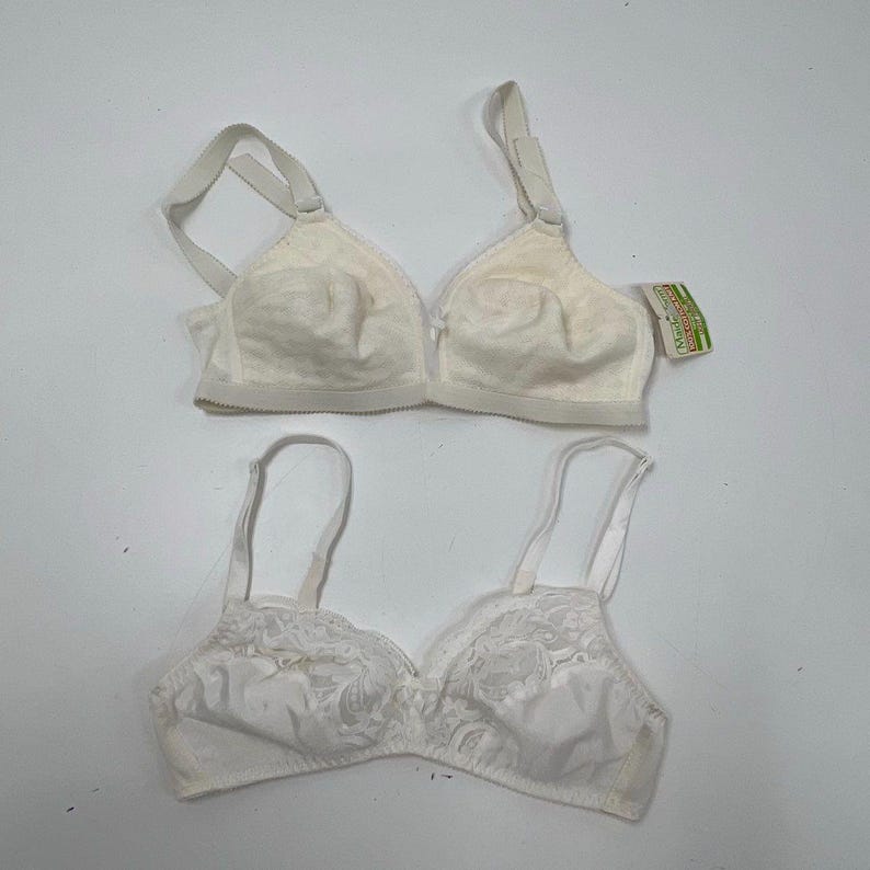 Vintage 70s 80s Lot of 5 Bras Maidenform Exquisite Form White Lace NOS ...