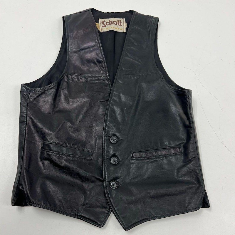Mens Leather Vest Schott - Etsy