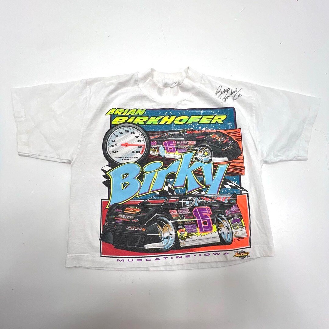 Vintage Y2K Brian Berkhofer Birky Autographed Racing T-shirt Double ...
