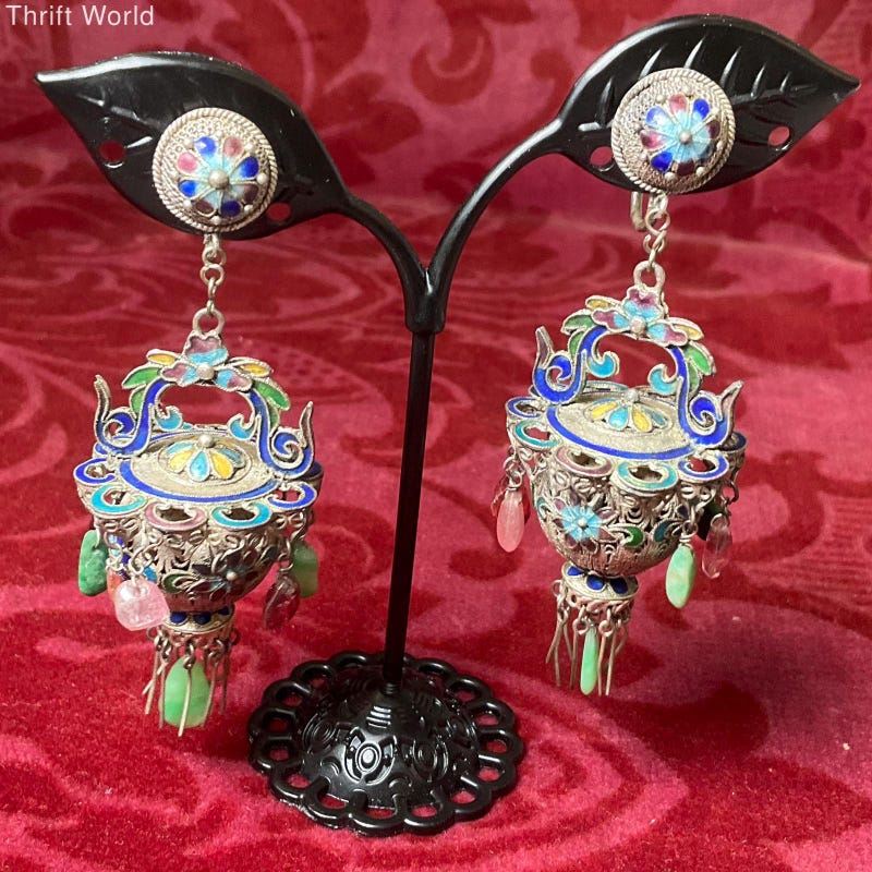 Chinese Export Earrings - Etsy