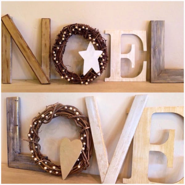 Rustic Wood Letters - Etsy