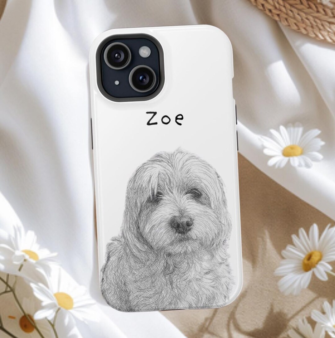 Personalized Pet Portrait Phone Case, Customizable Dog Cases, Unique ...