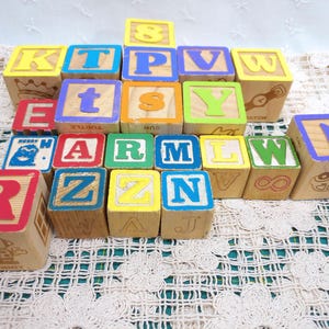 Wood Alphabet Blocks, Vintage Toy Blocks, 21 Wood Craft Blocks - Etsy