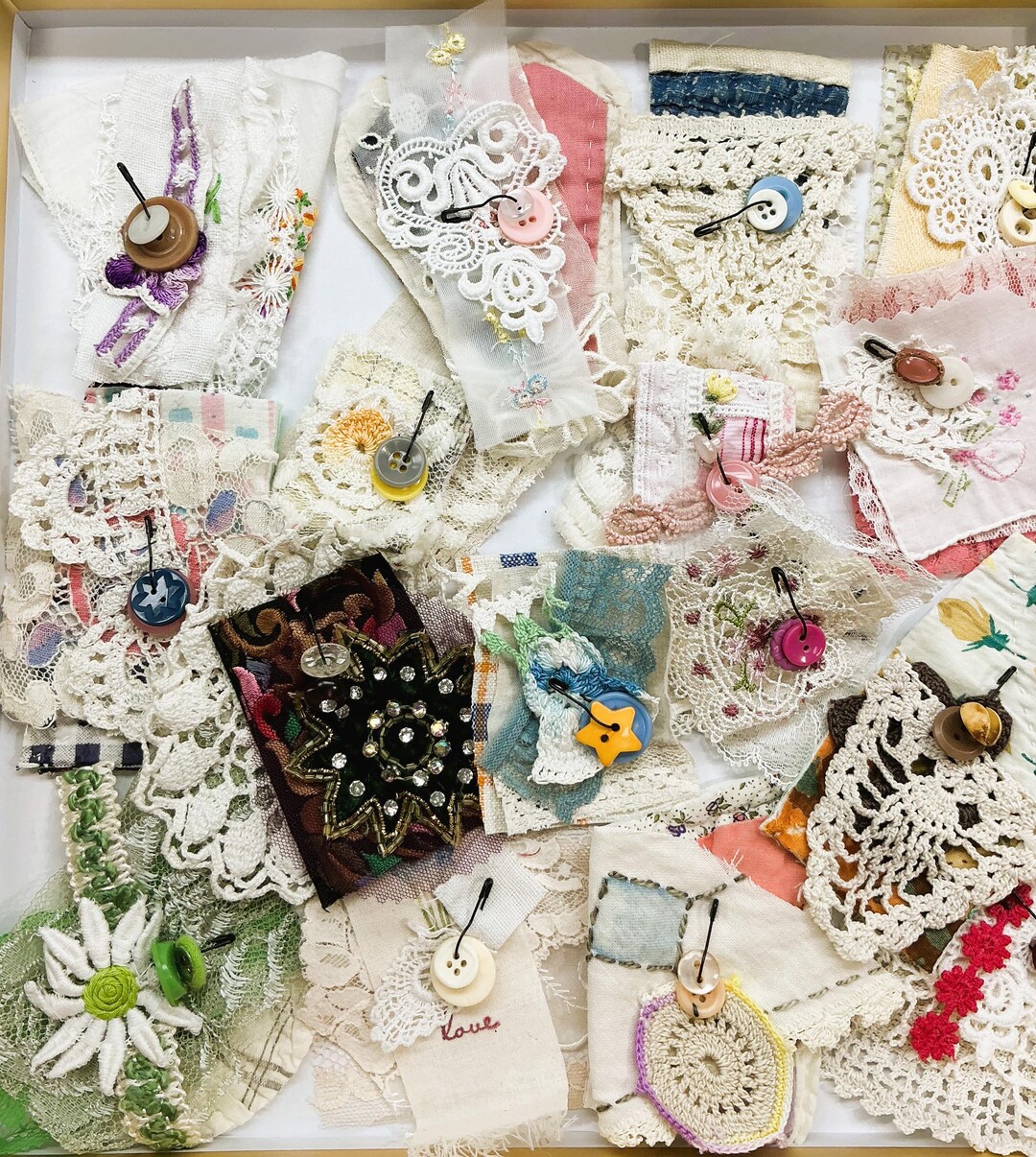 Vintage Lace Cluster - Craft Snippet Bits - Junk Journals - Slow Stitch ...