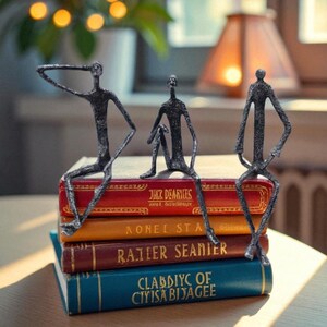 Abstract Metal Human Sculpture – Black Cast Iron Art Statue, Modern ...