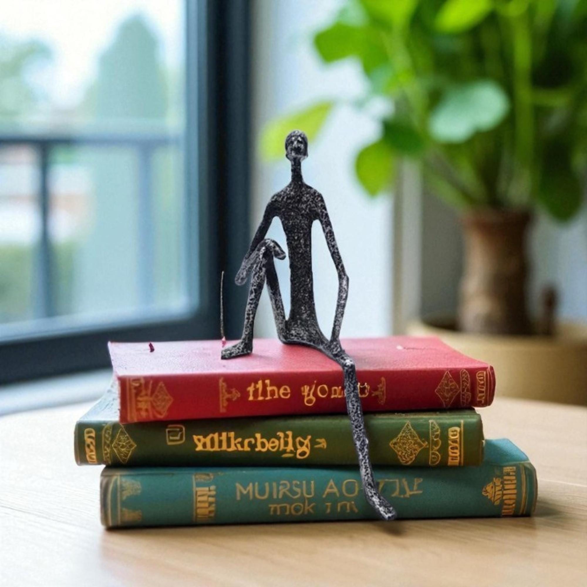 Abstract Metal Human Sculpture – Black Cast Iron Art Statue, Modern ...