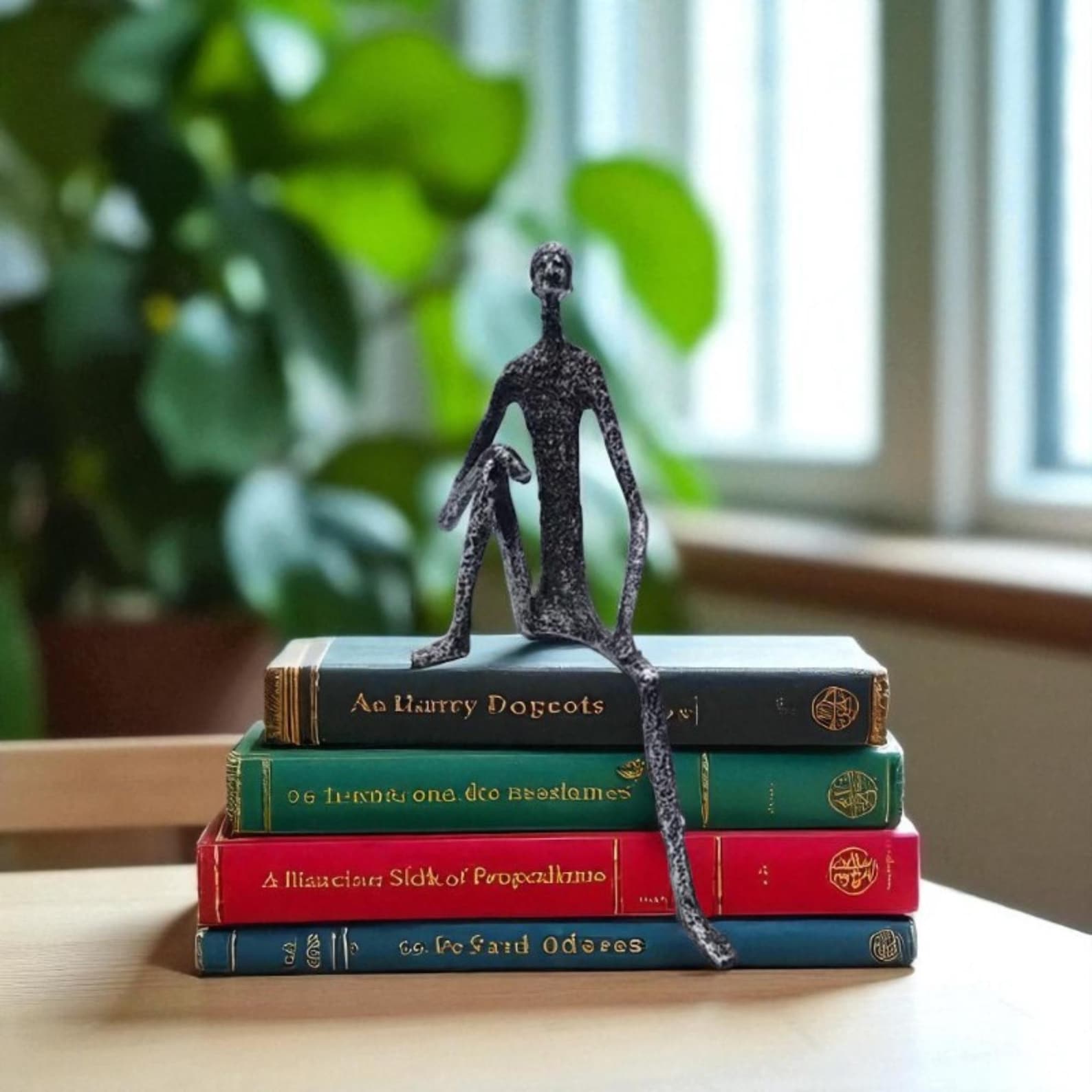 Abstract Metal Human Sculpture – Black Cast Iron Art Statue, Modern ...