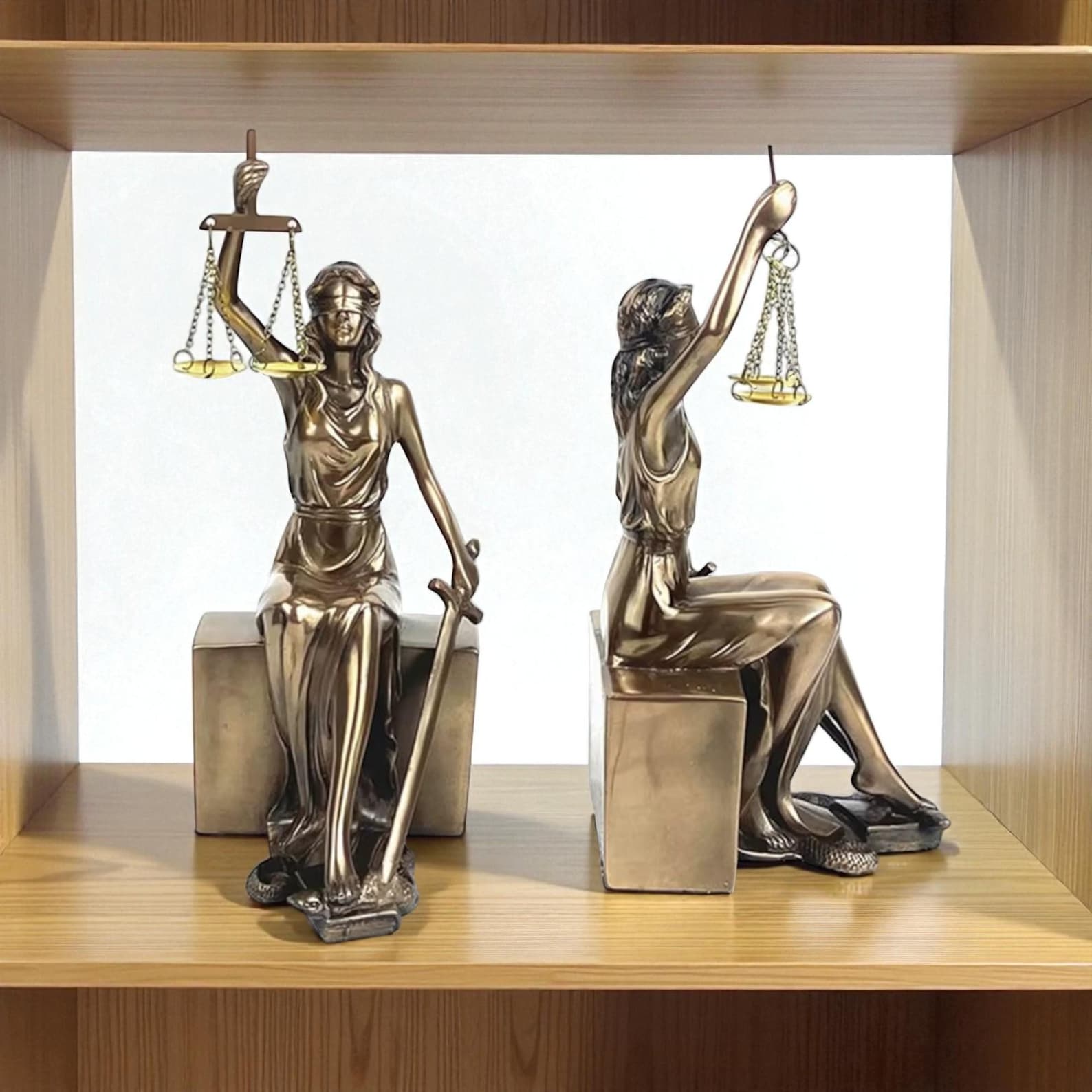 Lady Justice Statue Bookend Resin Roman Goddess Figurine Law Office ...