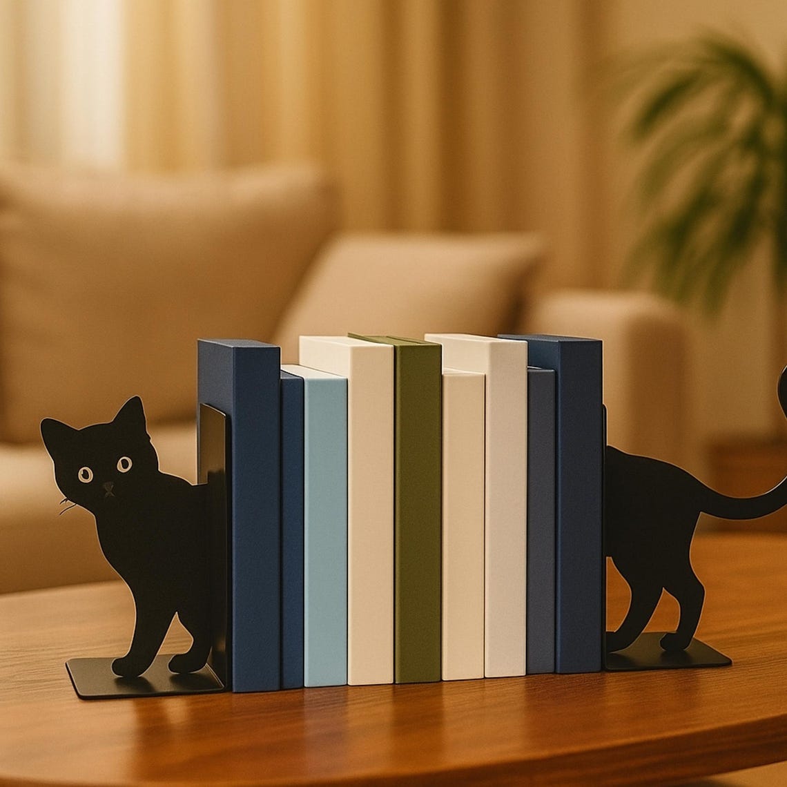Cat Metal Bookend | Bookends | Book Holder | Book Support | Bookshelf ...