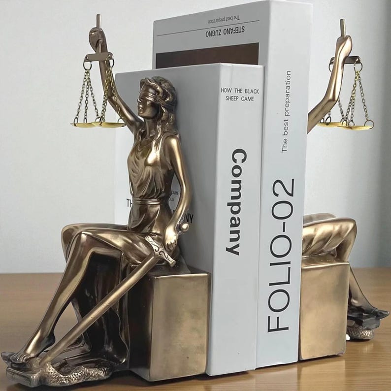 Lady Justice Statue Bookend Resin Roman Goddess Figurine Law Office ...