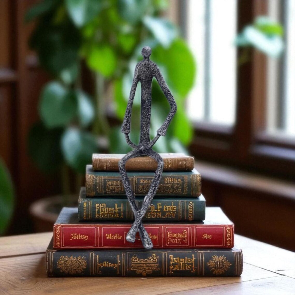 Abstract Metal Human Sculpture – Black Cast Iron Art Statue, Modern ...