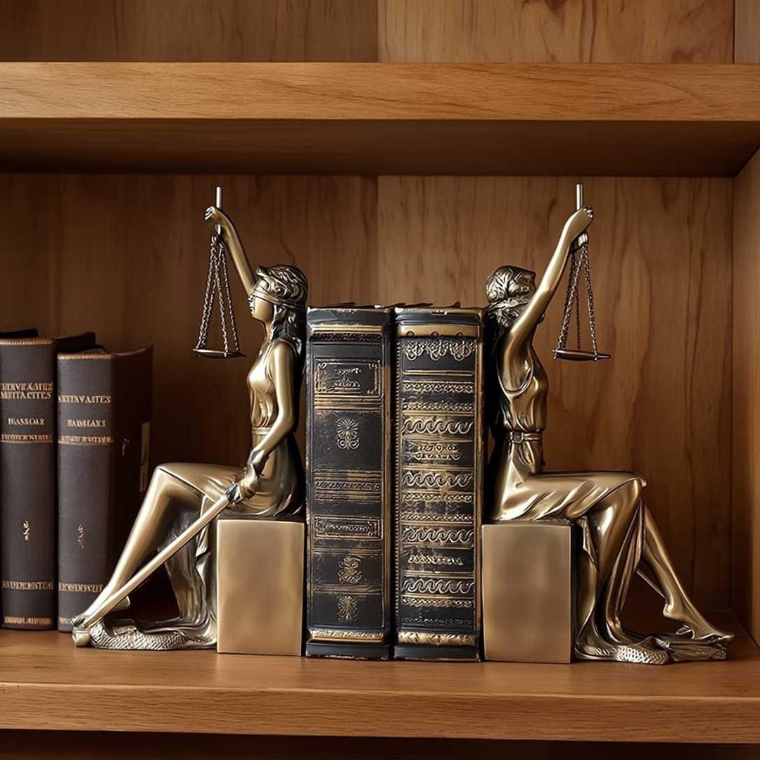 Lady Justice Statue Bookend Resin Roman Goddess Figurine Law Office ...