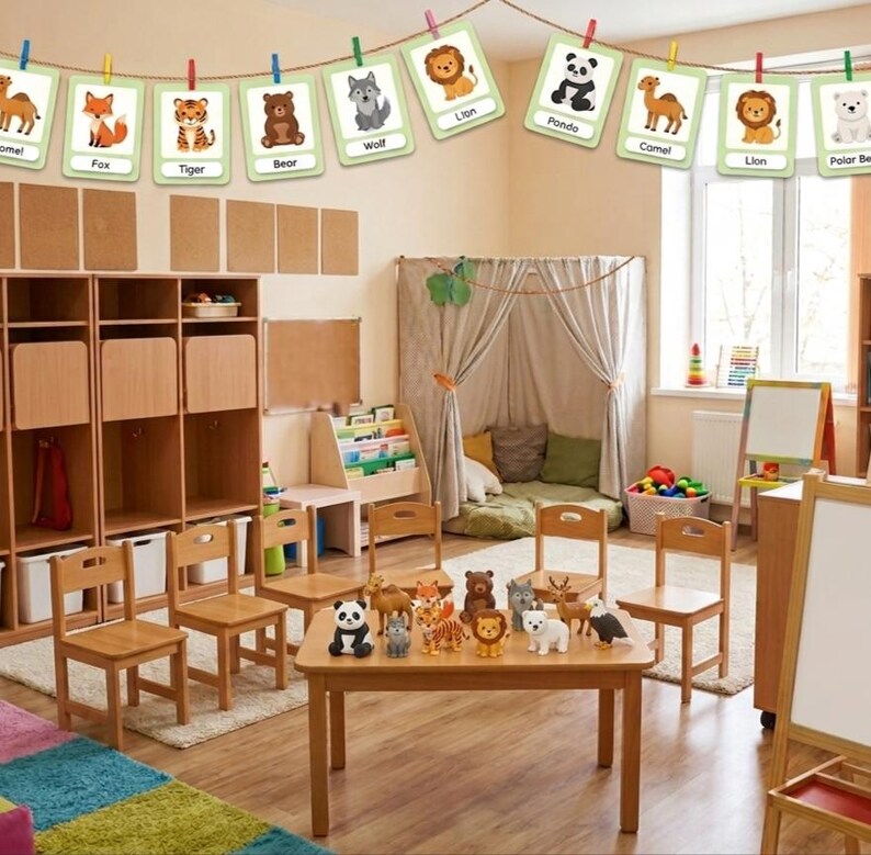 Wild Animals Flashcards, Montessori Safari, Toddler Learning Prints ...
