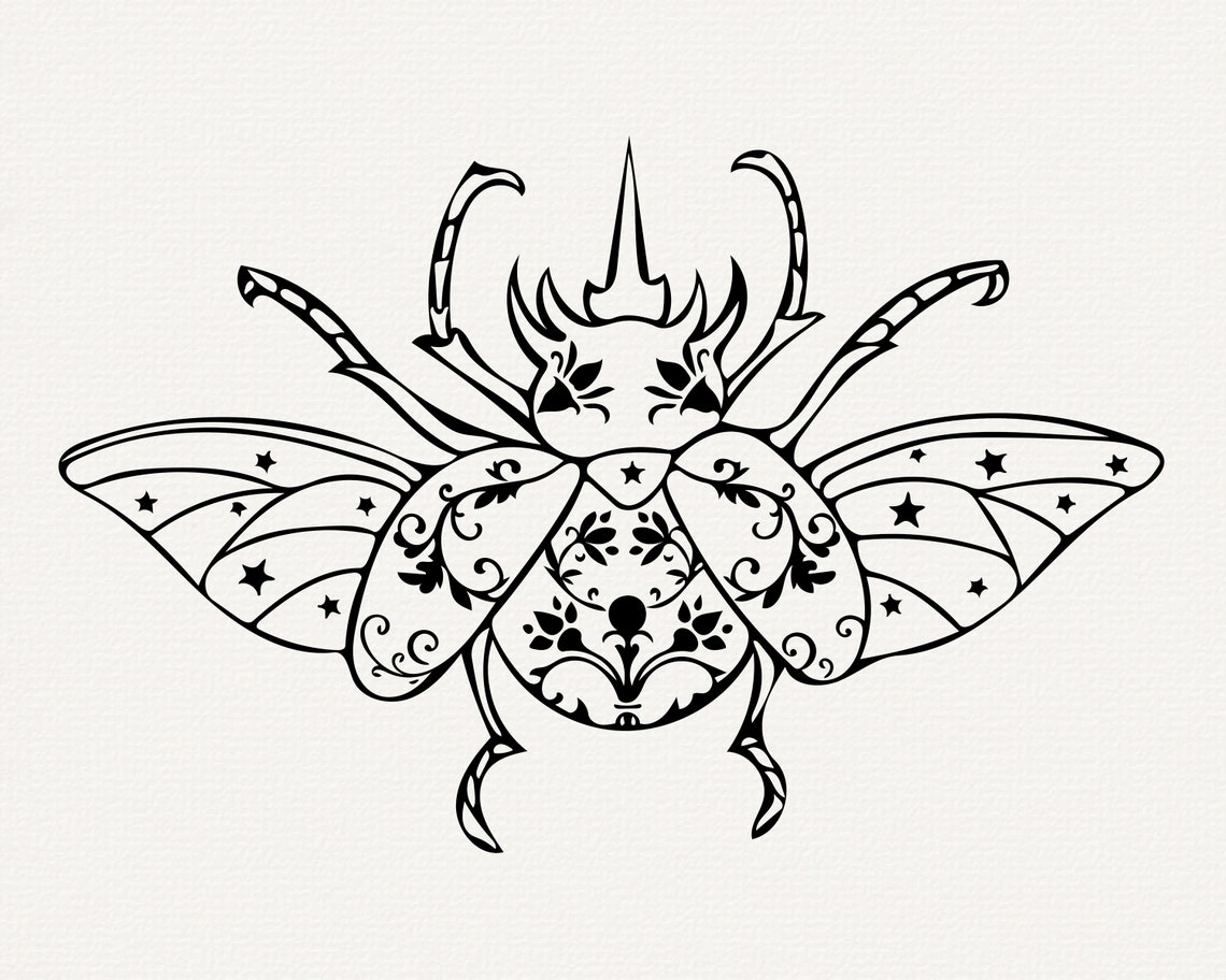 Beetle Svg Scarab SVG Bug Cut File Floral Bug SVG Files - Etsy