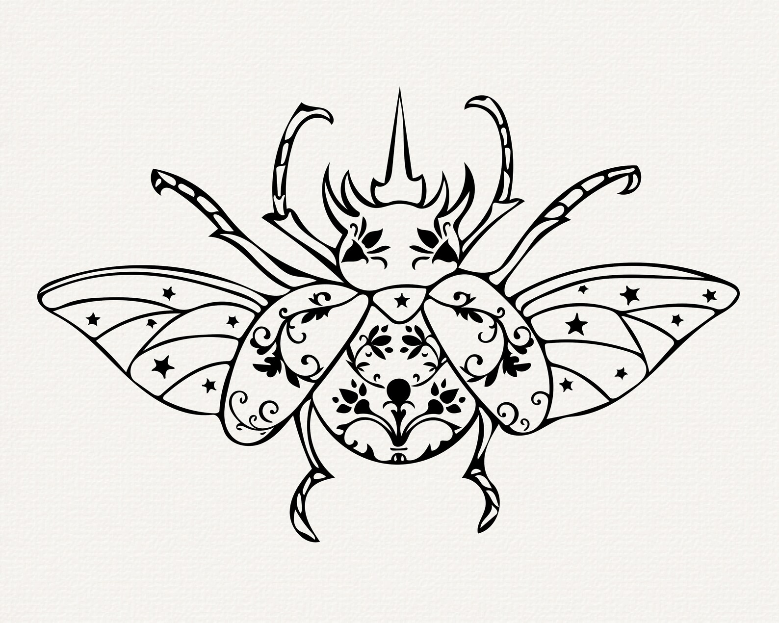 Beetle Svg Scarab SVG Bug Cut File Floral Bug SVG Files - Etsy