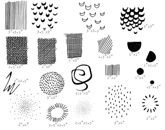 Abstract Elements Texture Papers Organic Hand Drawn Shapes Boho ...