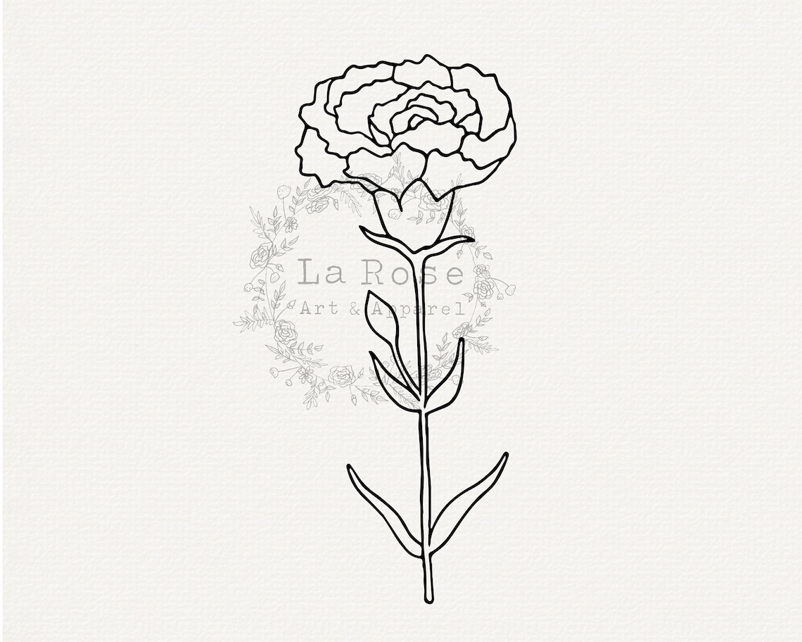 Carnation Flower SVG, Snowdrop Flower SVG, January Birth Month Flowers ...