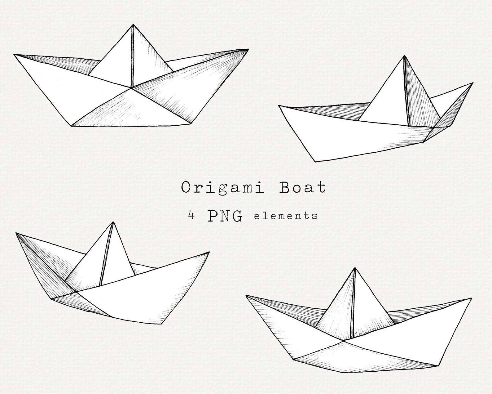 Paper Boat PNG Origami Boat Clip Art Hand Drawn Line Art - Etsy