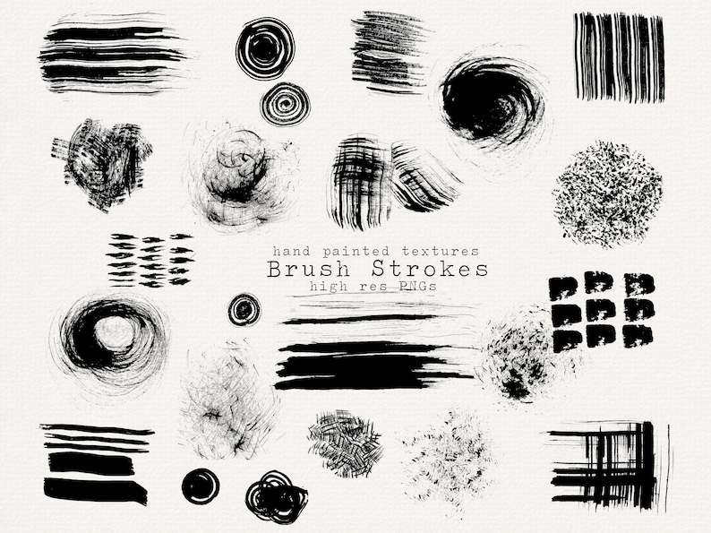 Hand Painted Brush Stroke Textures - High Res Pngs - Etsy