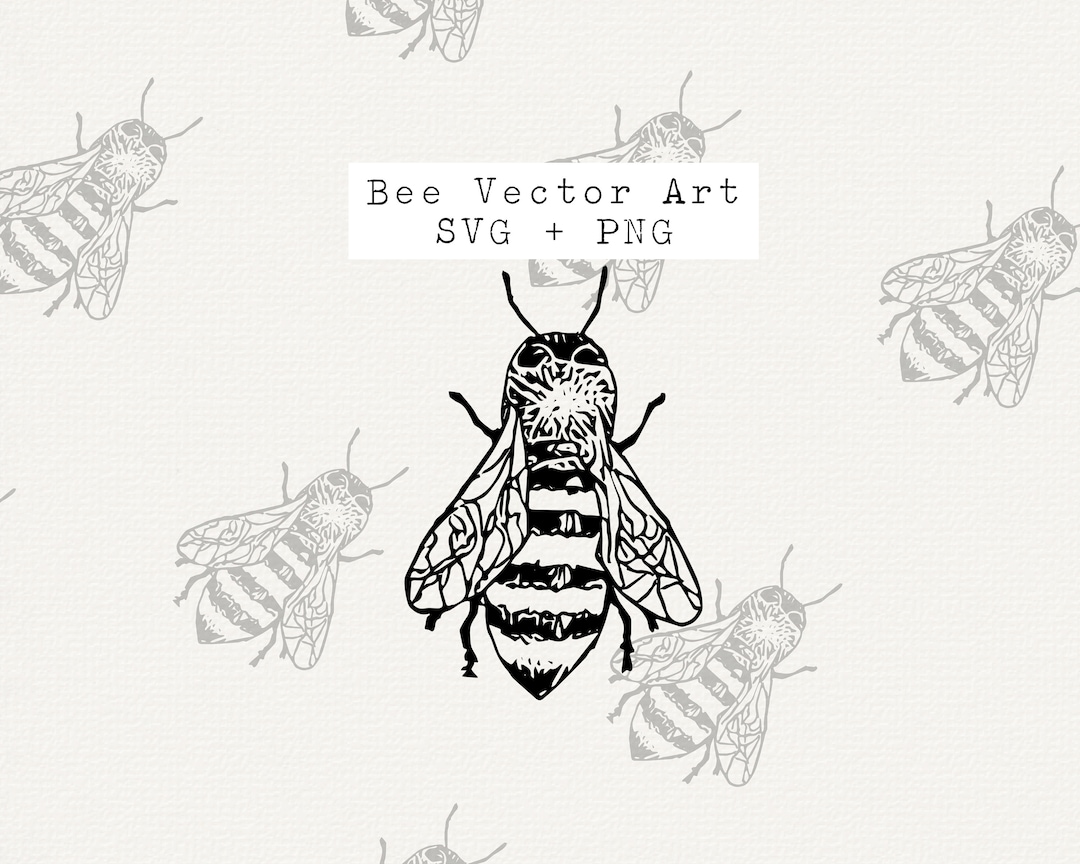 Bee SVG, Hand Drawn Bee Vector, Honey Bee Design, Bee Art, Bee Drawing ...