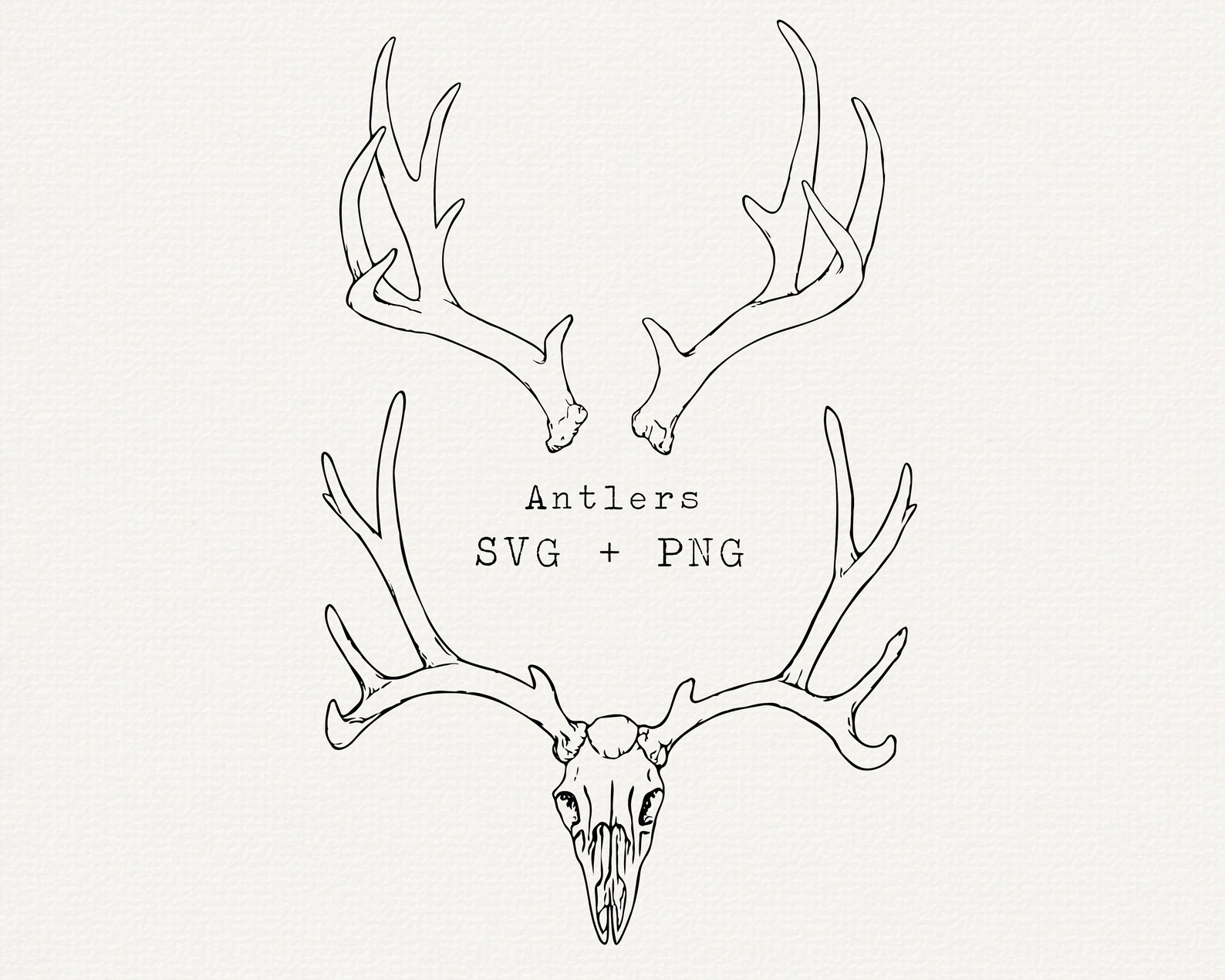 Antlers SVG Realistic Deer Antler Clip Art Cut File for | Etsy