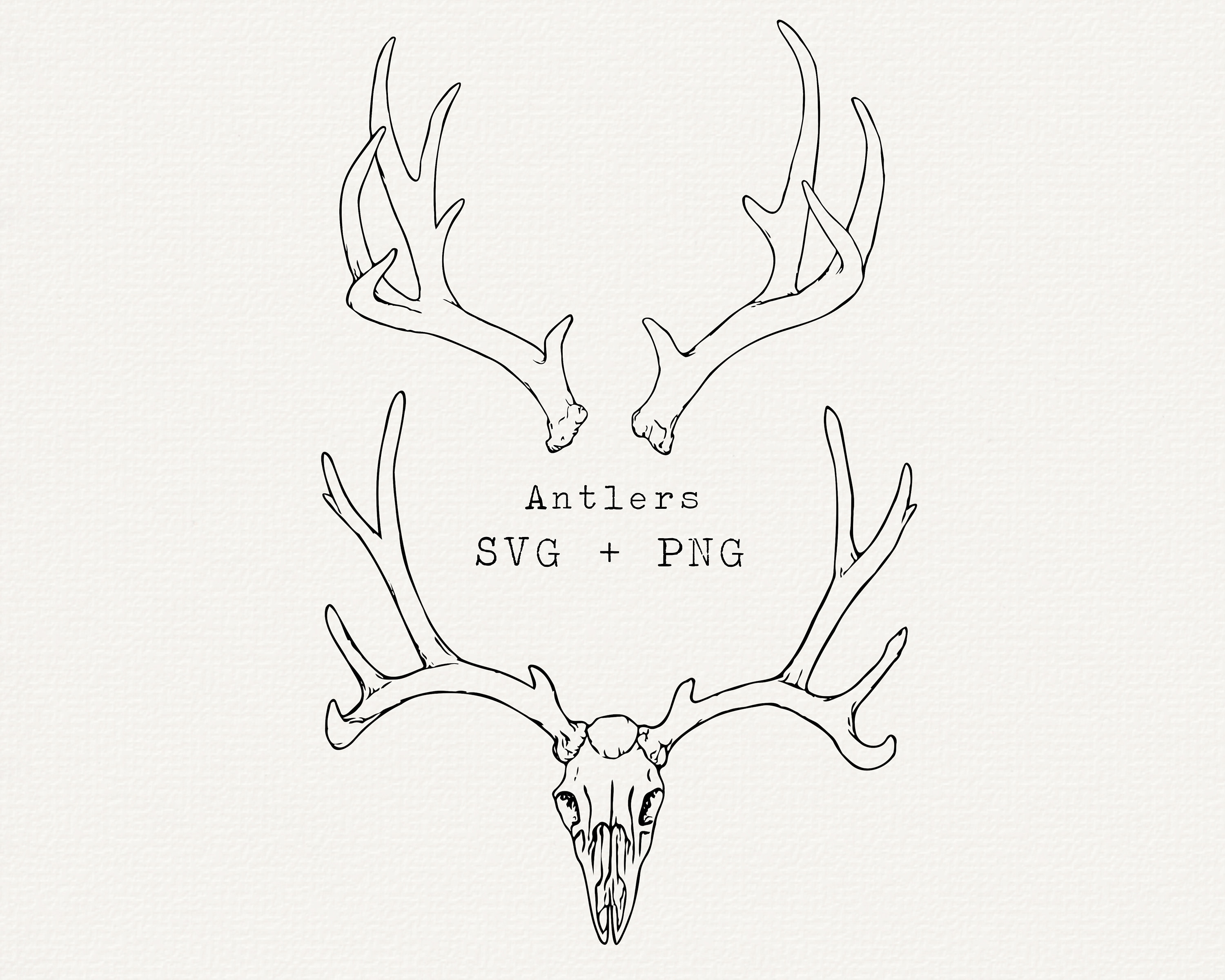 Antlers SVG Realistic Deer Antler Clip Art Cut File for | Etsy