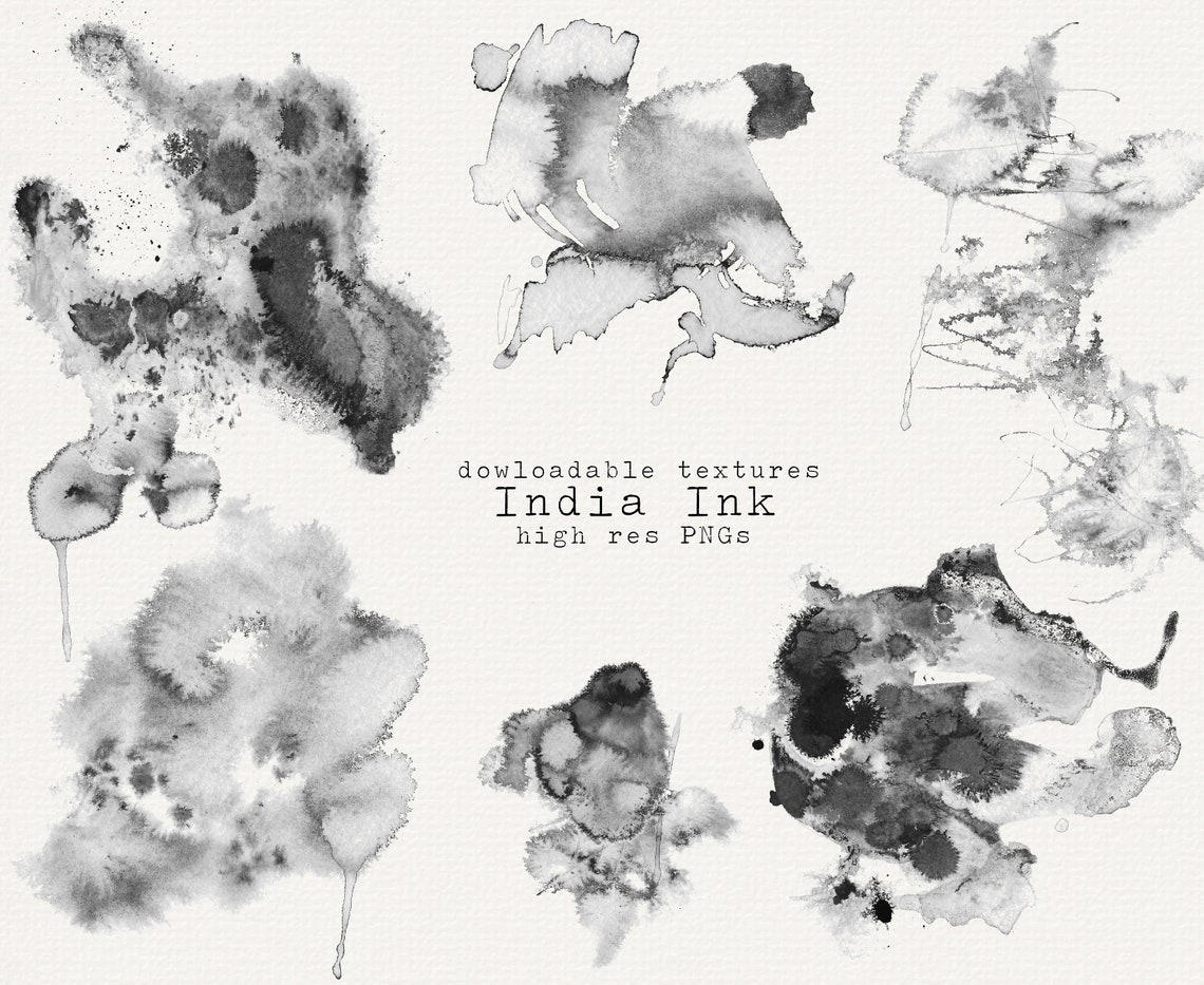 Wet Ink Texture Clip Art Hand Painted Texture PNG Artistic - Etsy