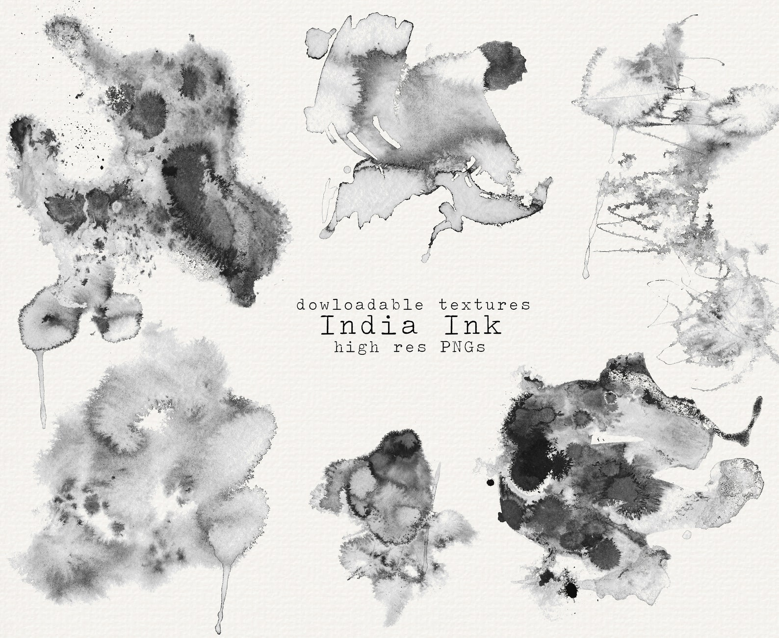 Wet Ink Texture Clip Art Hand Painted Texture PNG Artistic - Etsy