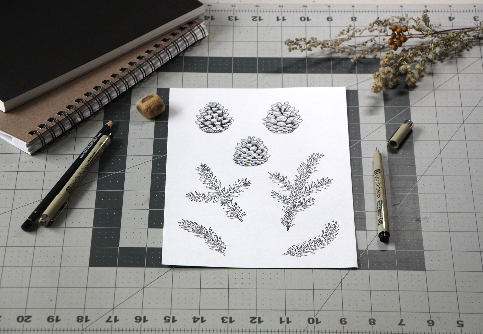 Pine Cone Clip Art Hand Drawn Christmas Clip Art Pine - Etsy