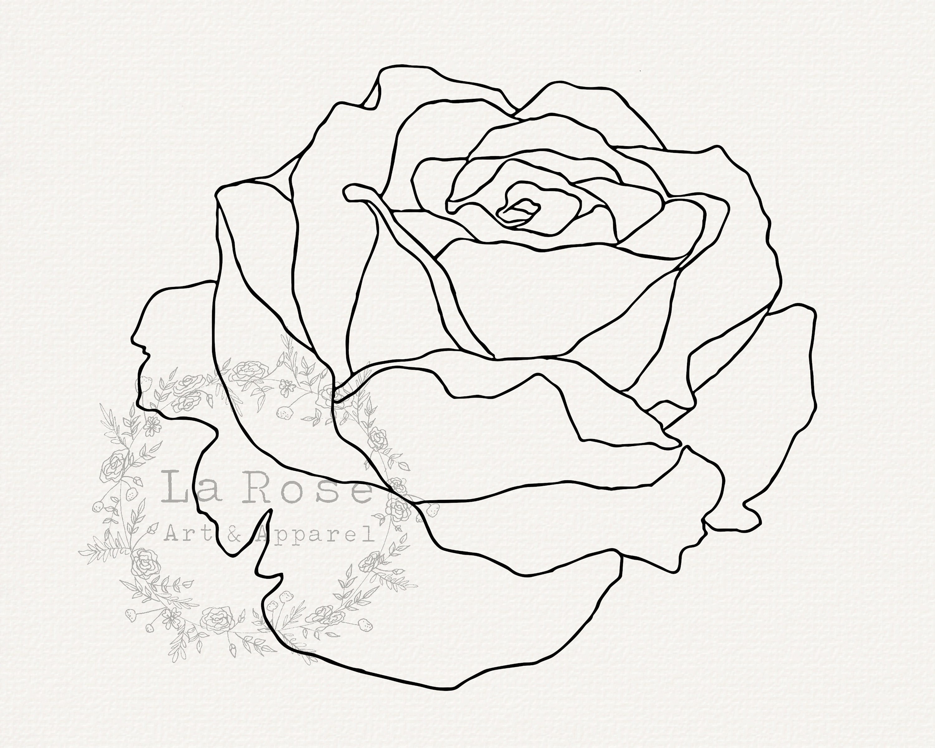 Rose Line Art SVG Botanical SVG Floral Svg Floral Line Art - Etsy