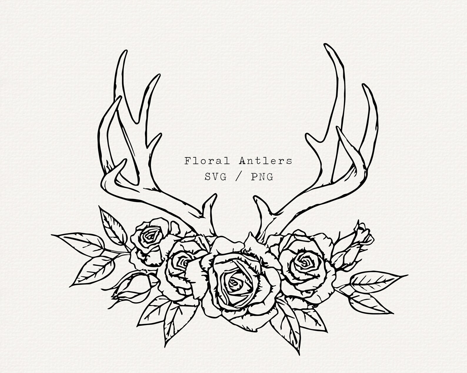 Floral Antler Svg Deer Antlers Cut File for Cricut - Etsy Canada