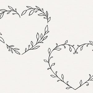 Heart Shaped Frame SVG Bundle, Heart Border Vector Clip Art, Valentine ...