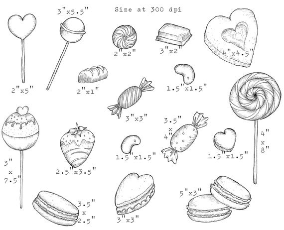 Sweets Clipart Black And White