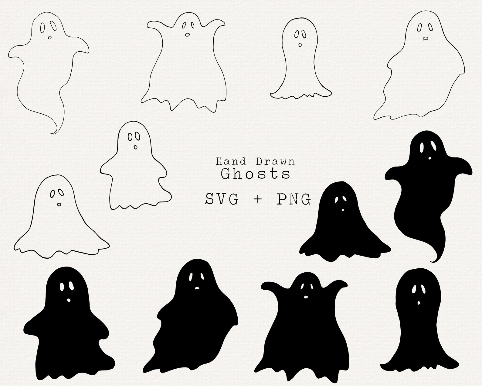 Ghost SVG Bundle Ghost Silhouette Clip Art Ghost Stencil | Etsy