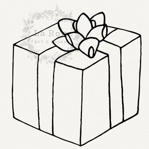 Christmas Present SVG, Christmas Present Clip Art, Christmas Line Art ...