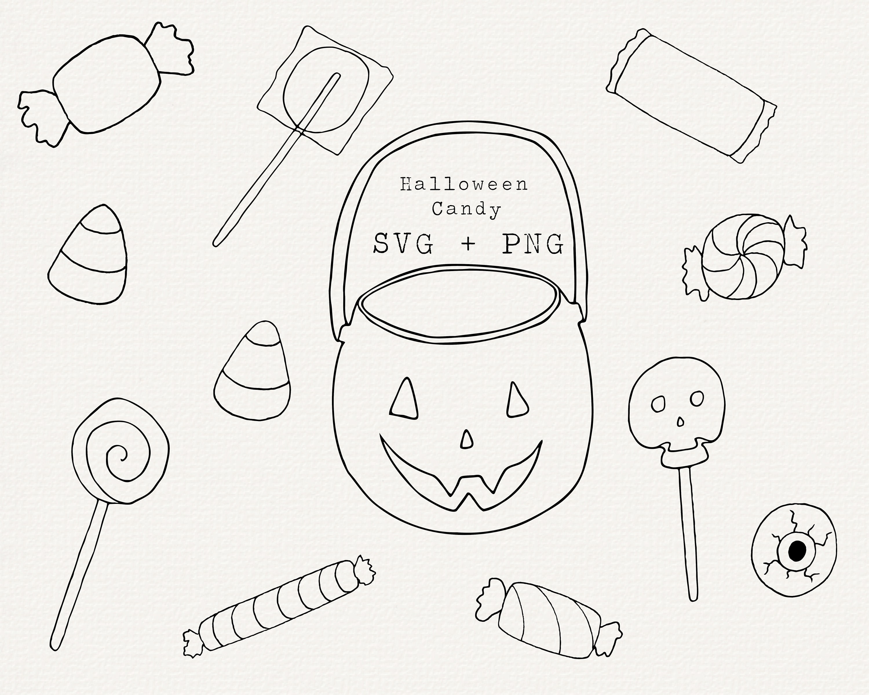 Halloween Candy Black And White Clip Art