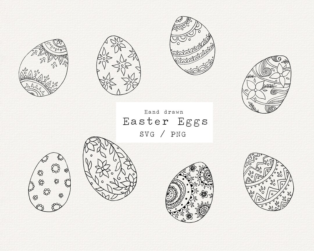 Easter Egg Clipart, Easter Egg Line Art, Easter SVG, Easter Graphics ...
