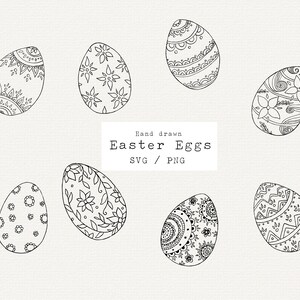 Easter Egg Clipart, Easter Egg Line Art, Easter SVG, Easter Graphics ...