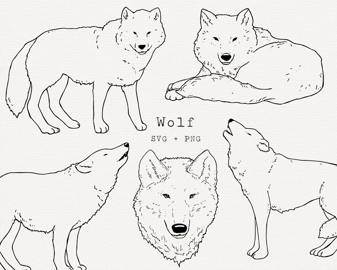 Wolf SVG Bundle, Wolves Illustration for Commercial Use, Cut File for ...