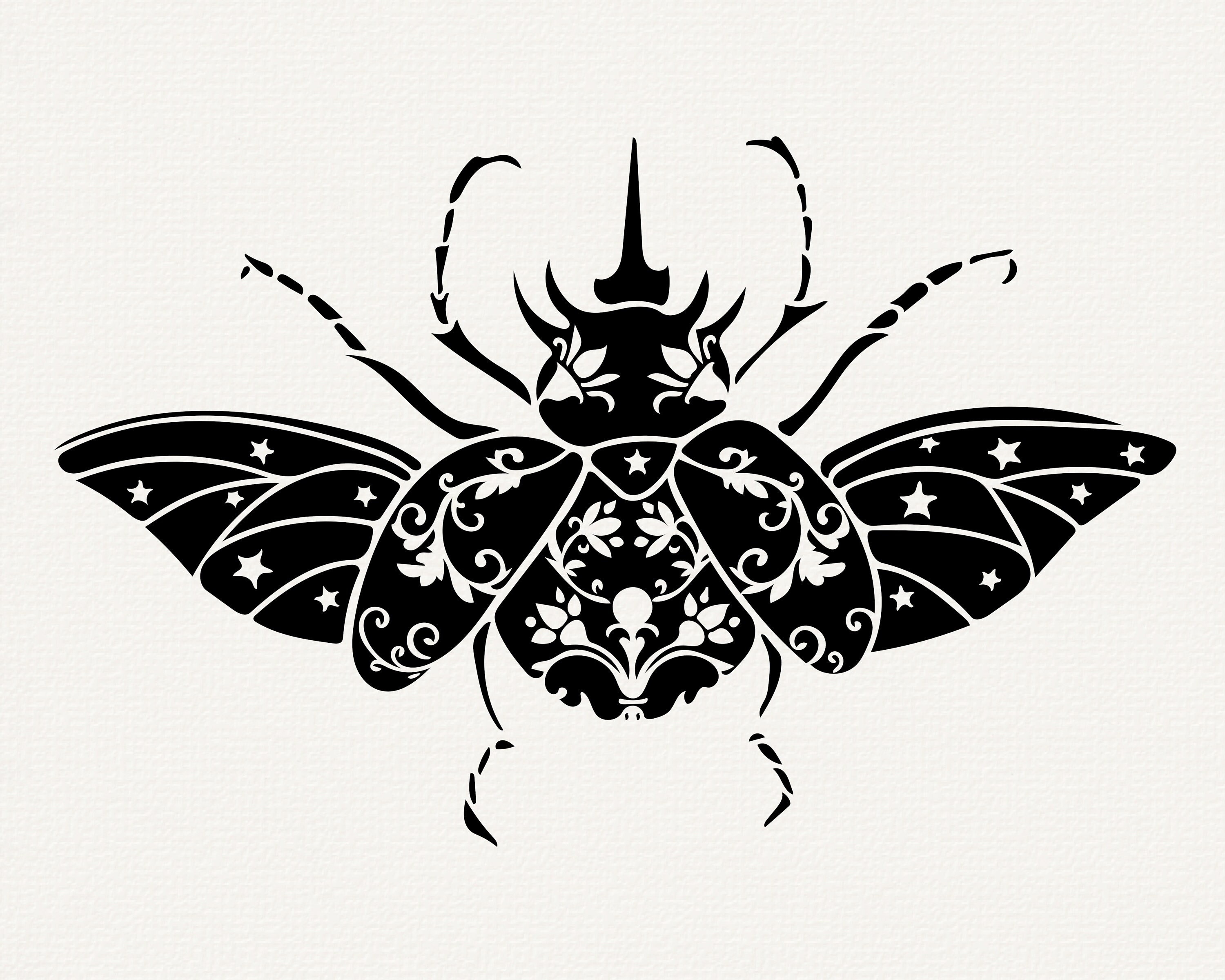 Beetle Svg, Scarab SVG Bug Cut File, Floral Bug SVG Files, Witchy ...