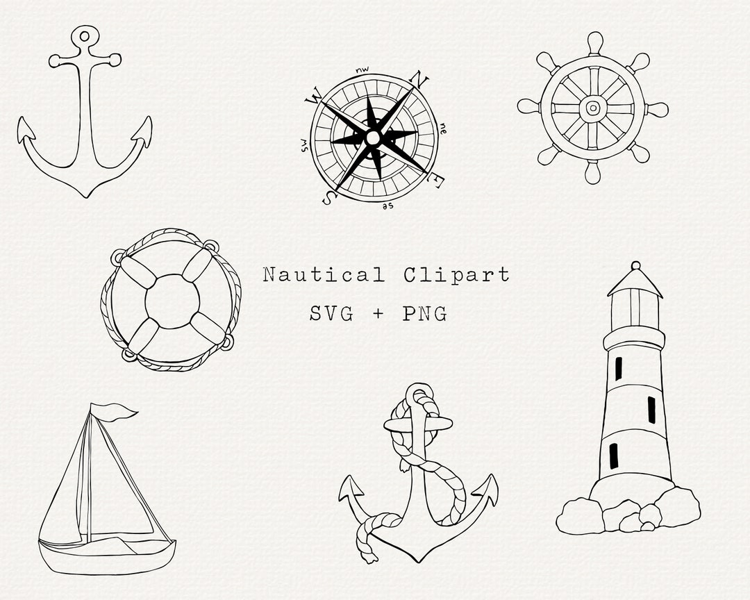 Nautical SVG, Nautical Clipart, Anchor SVG, Anchor Outline PNG ...