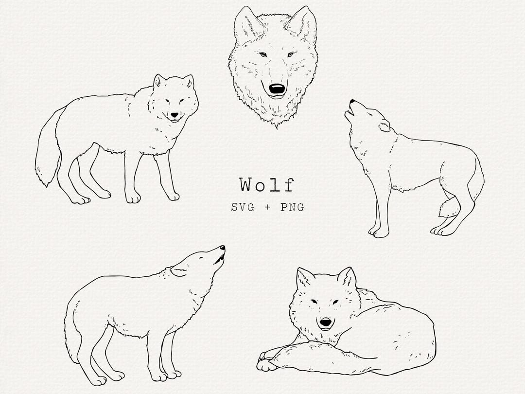 Wolf SVG Bundle, Wolves Illustration for Commercial Use, Cut File for ...